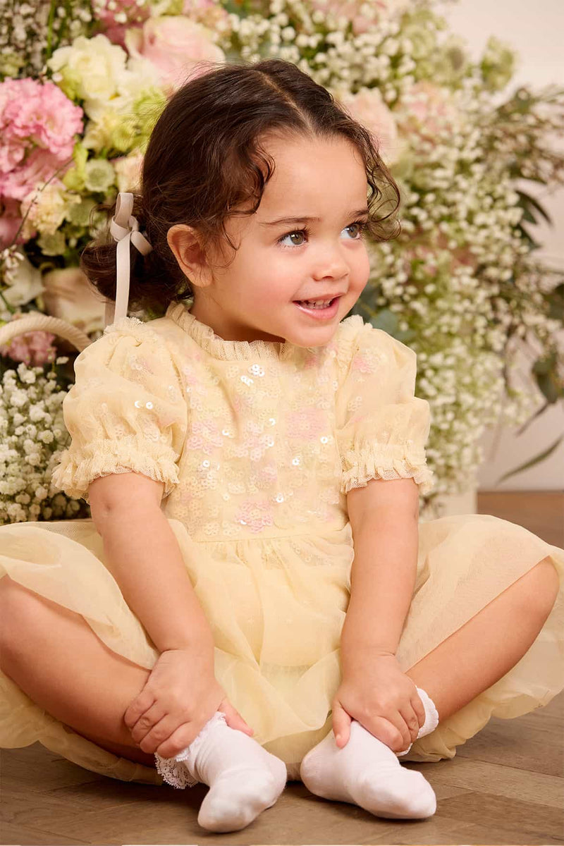 Confetti Baby Dress – Yellow | Needle & Thread