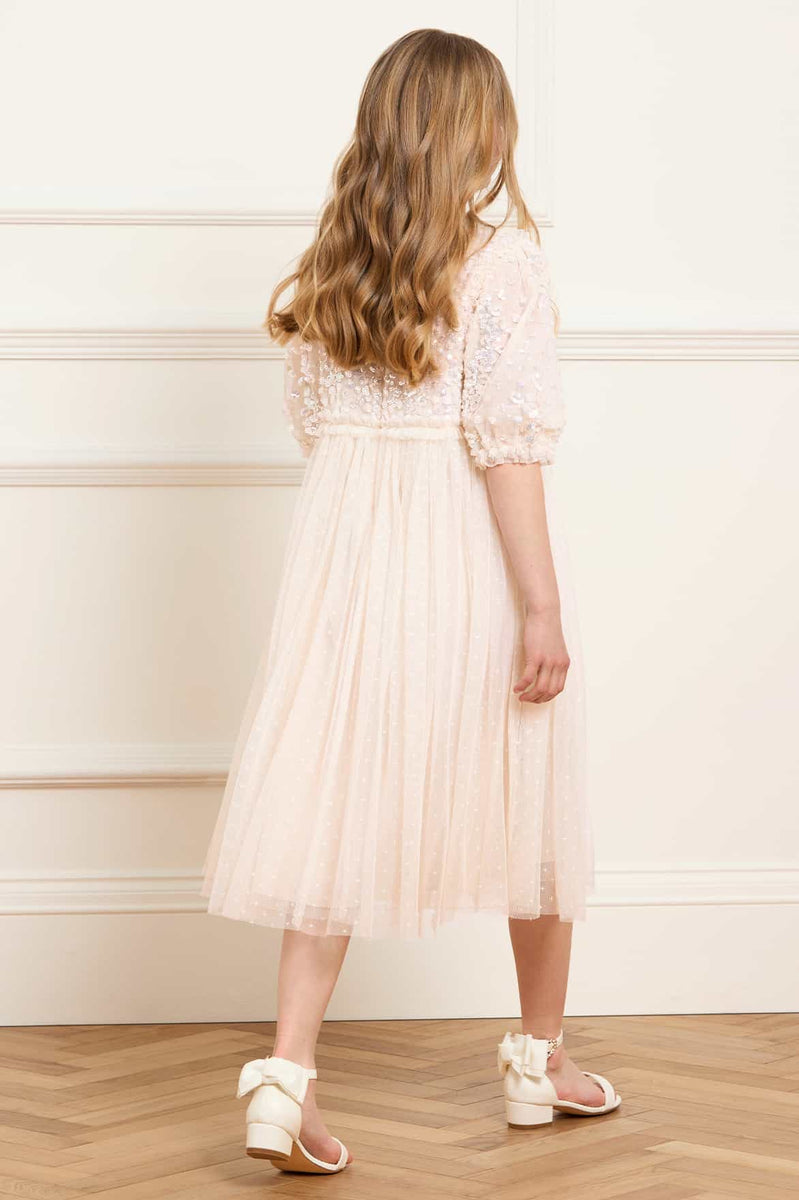 Confetti Bodice Kids Dress – Champagne | Needle & Thread