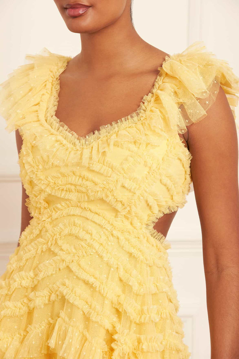 Lola Backless Micro Mini Dress – Yellow | Needle & Thread