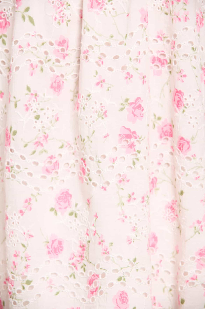 Rose Ditsy Cotton Broderie Top – Multi | Needle & Thread